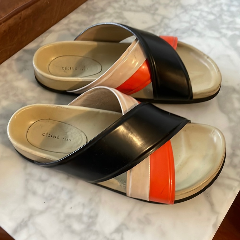 Celine (Phoebe Philo) Criss Cross Sandals - Gem